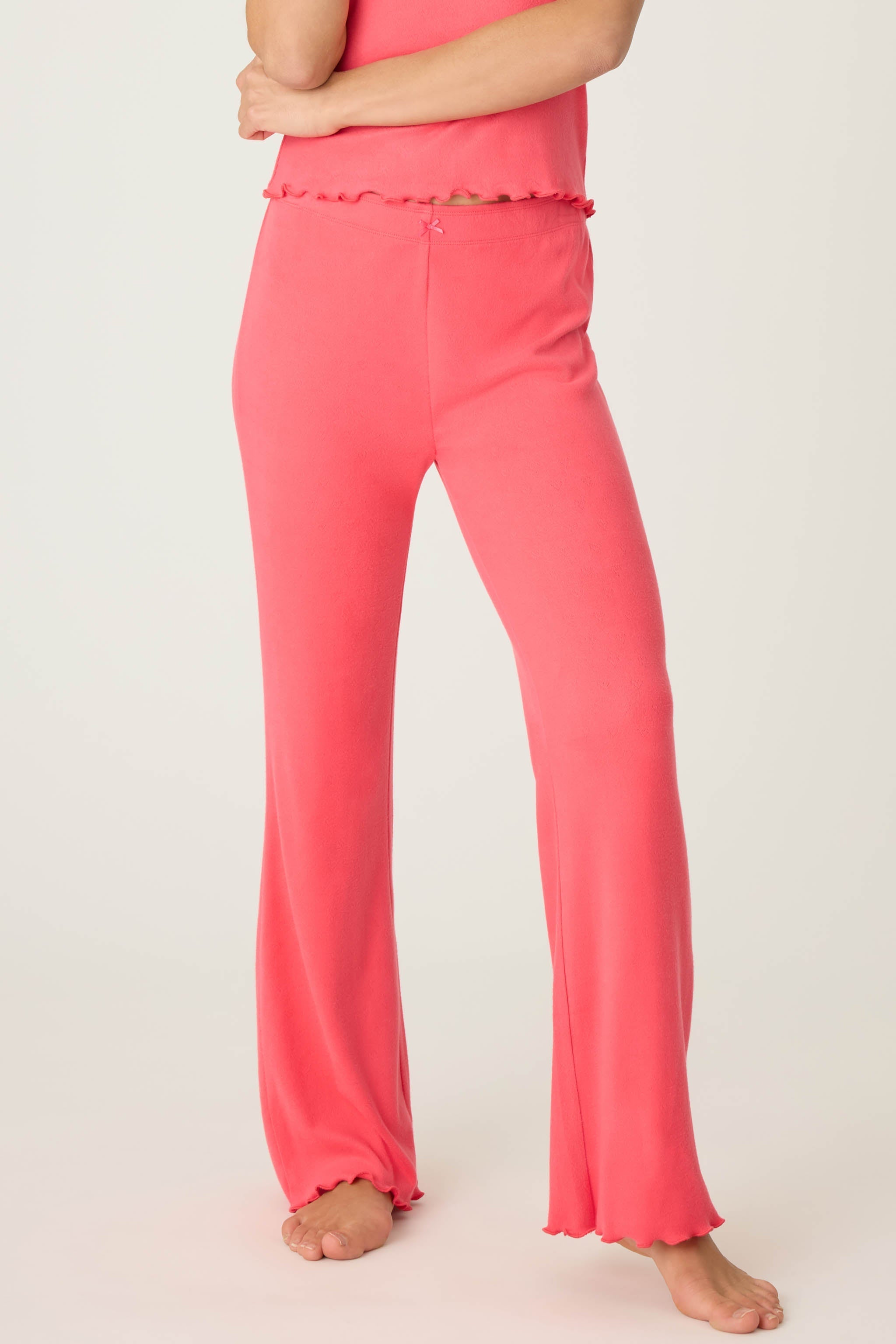 Raspberry Pointelle Lounge Pants with Bow – P.J. Salvage