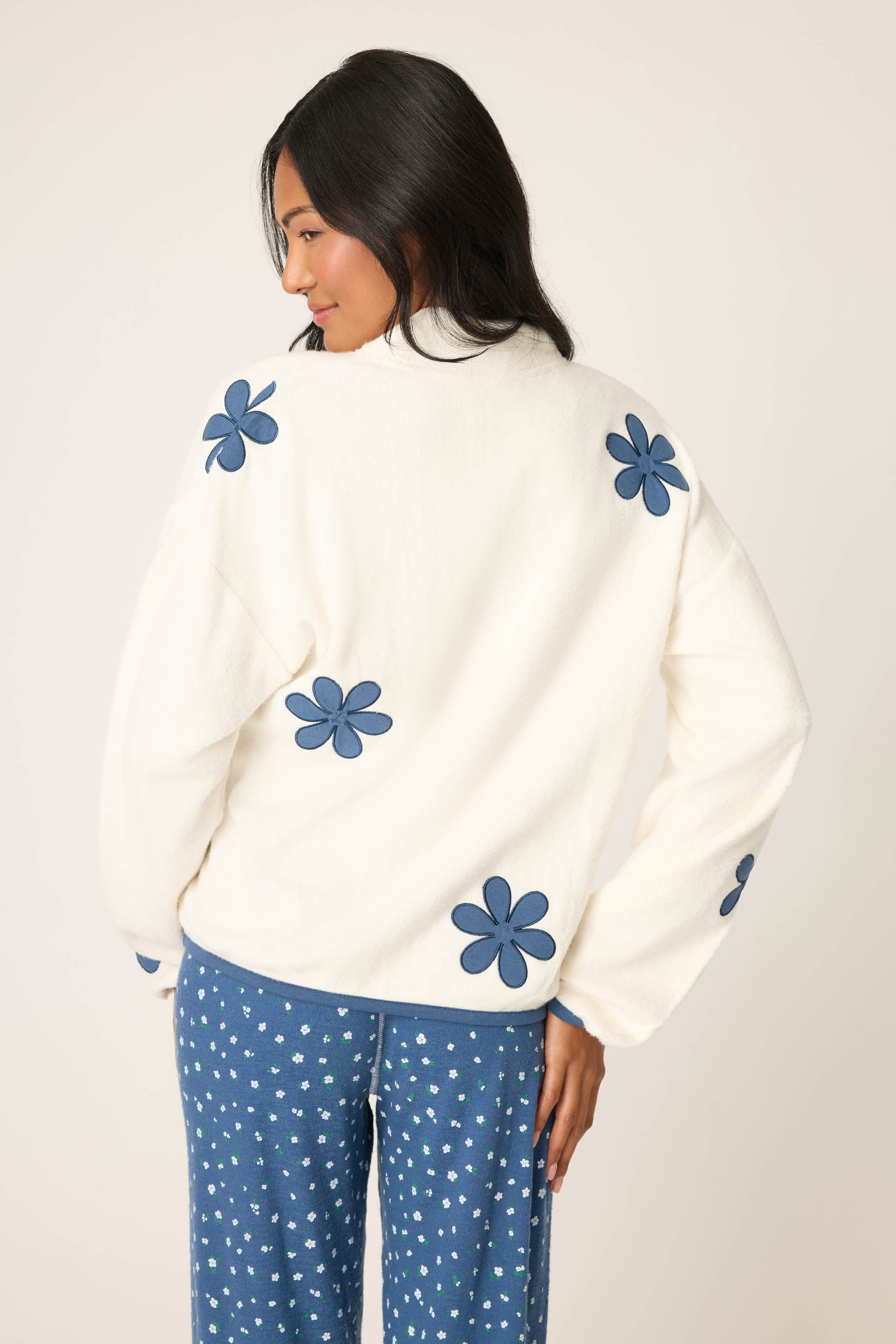 Cozy Life Floral Quarter-Zip Sweater | P.J. Salvage